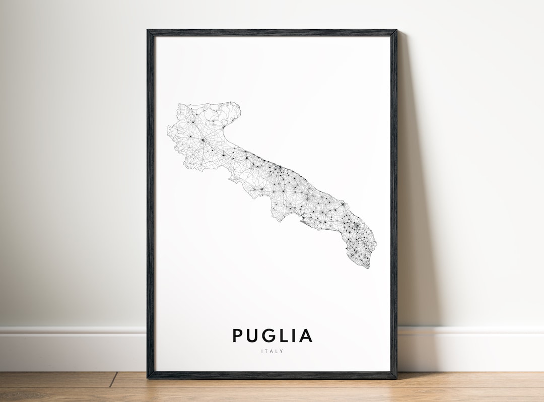 Puglia Map Print Download Puglia Italy Map Poster Digital Puglia Region ...