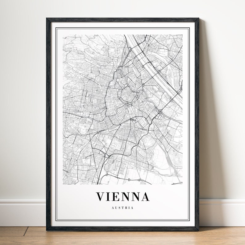 Vienna Map Print Vienna Map Poster Download Printable Vienna Map ...