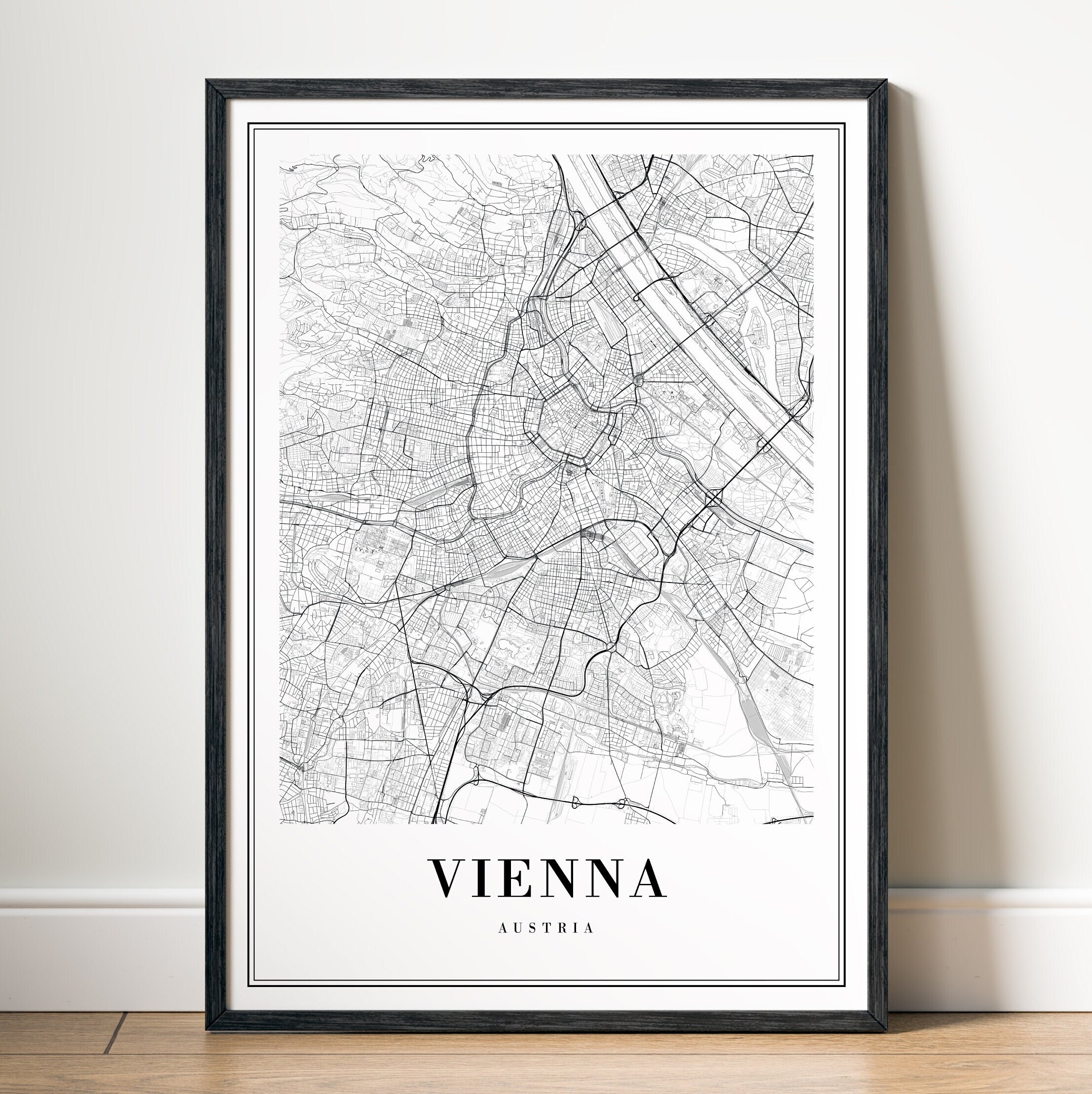 Vienna Map Print Vienna Map Poster Download Printable Vienna Map ...