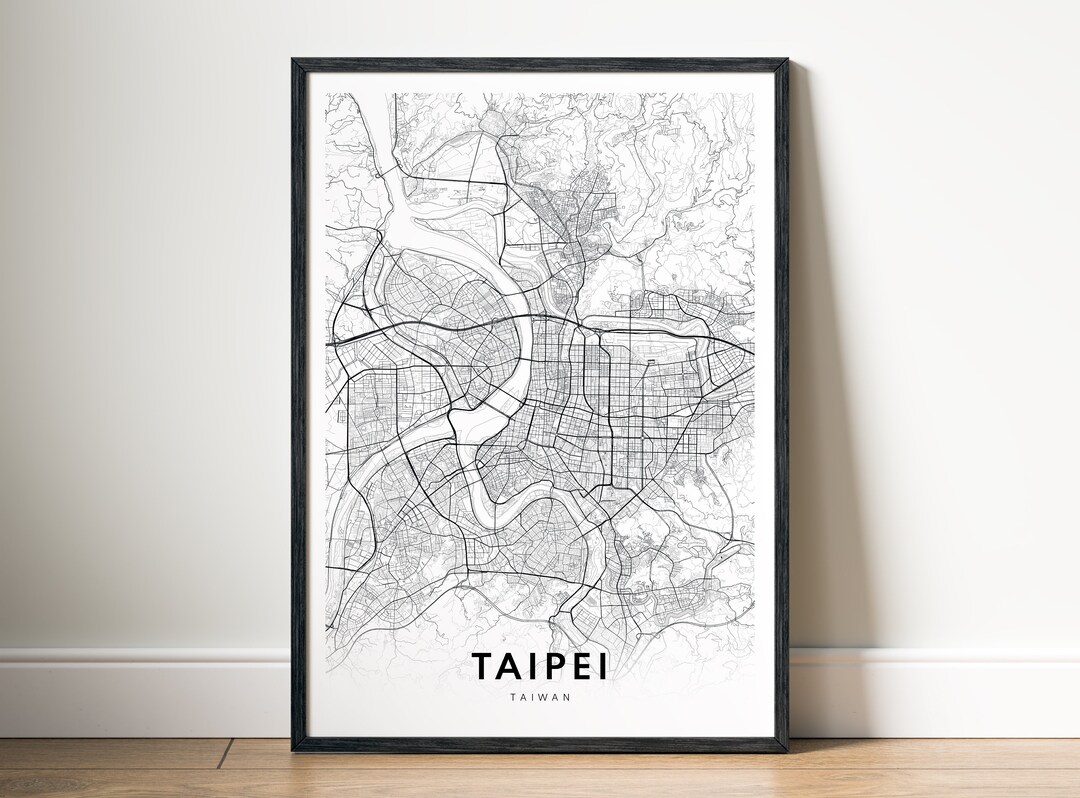 Taipei Map Print Taipei Taiwan Map Poster Download Taipei Printable Map ...
