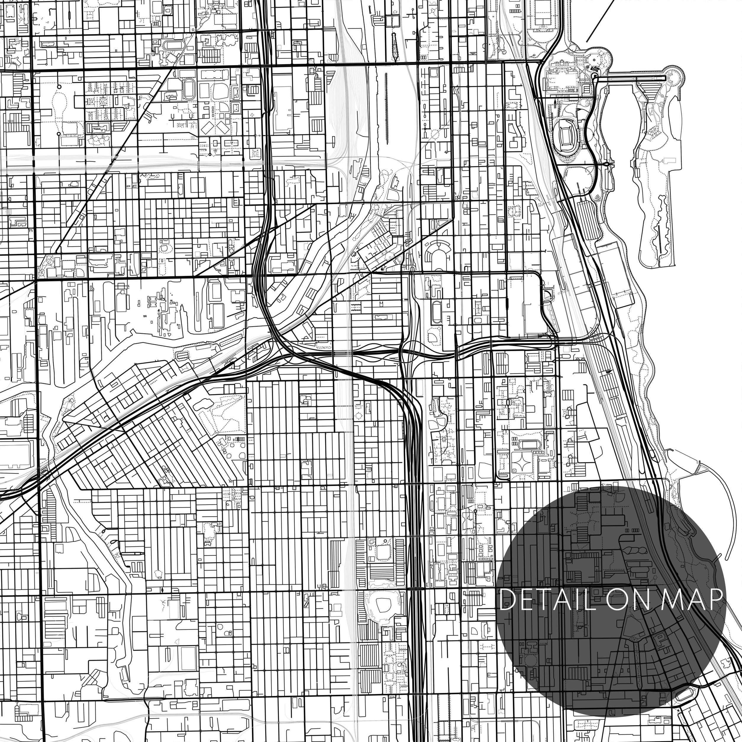 Chicago Map Print Chicago Map Poster Chicago Instant Download Chicago ...