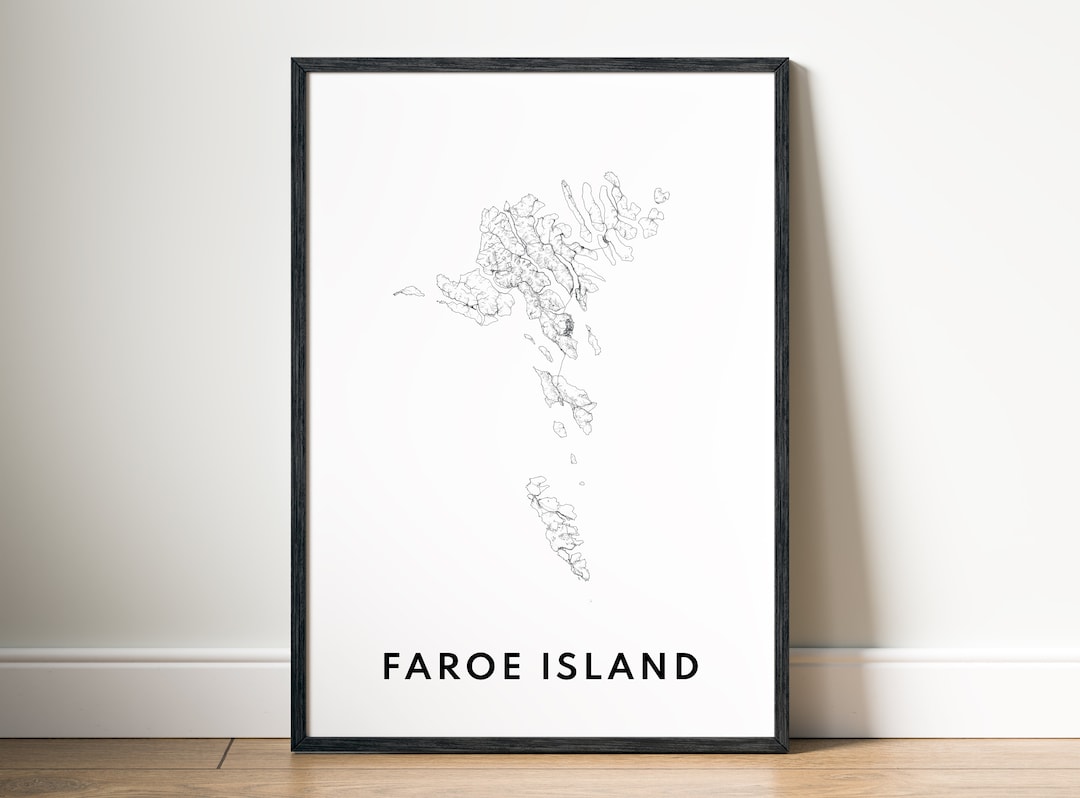 Faroe Islands Map Print Download Faroe Islands Poster Digital Map Faroe ...