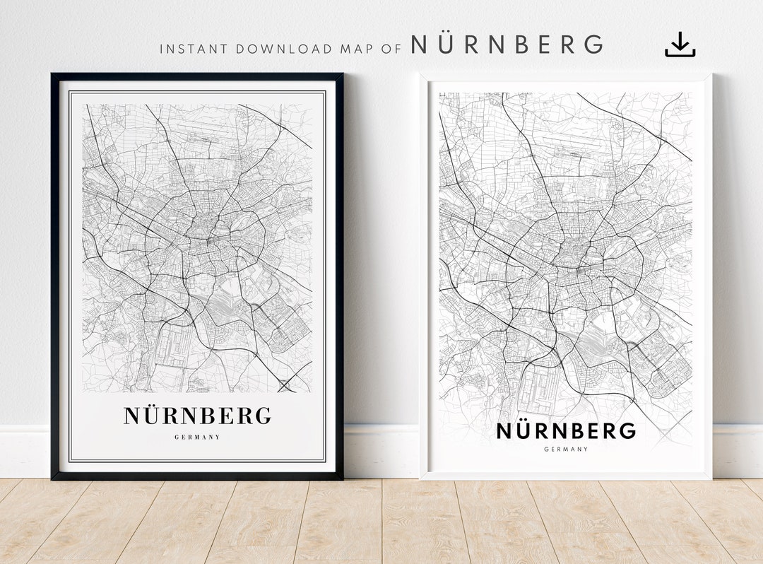 Nürnberg Map Print Download Nürnberg Germany Map Poster Download ...
