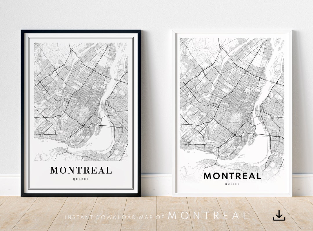 Montreal Map Print Montreal Map Poster Download Printable - Etsy Canada