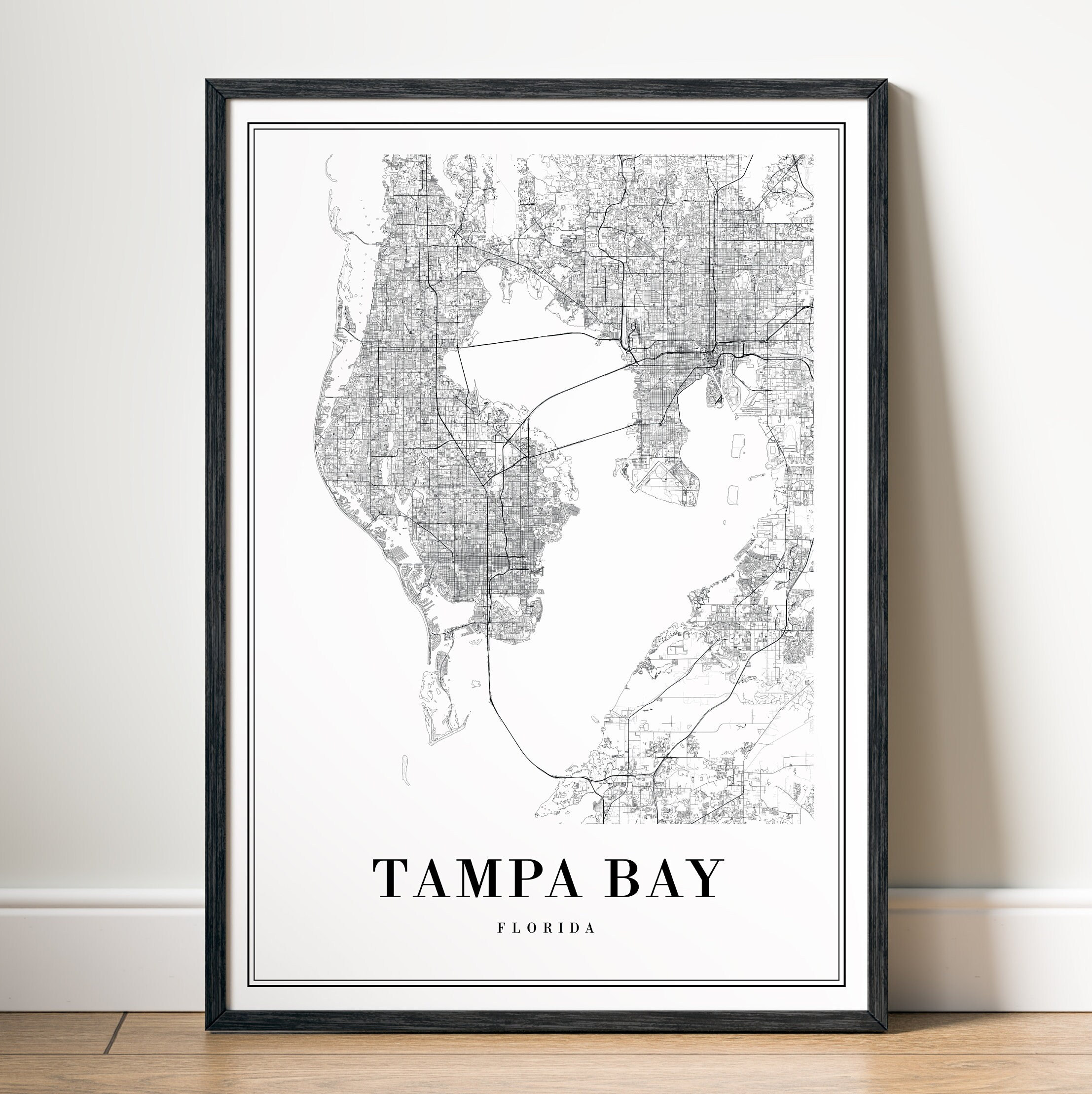Tampa Bay Map Print, Tampa Map Poster, Download Printable Tampa Bay ...