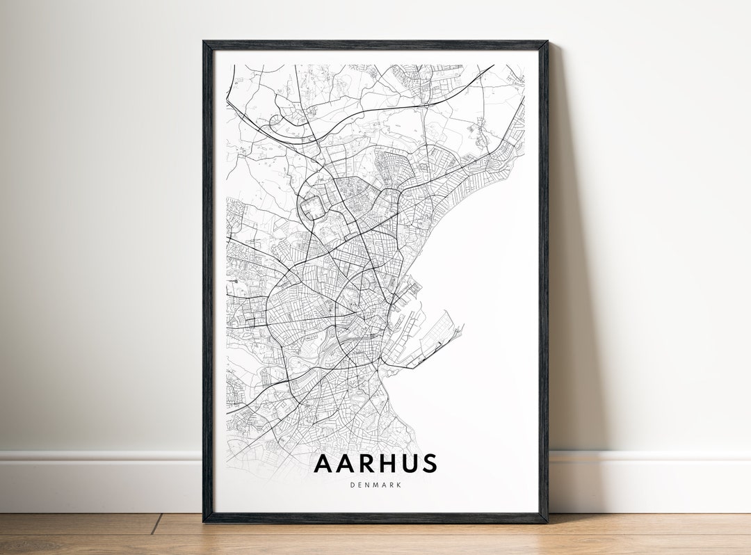 Instant Download Aarhus Denmark Map Print Aarhus Map Poster Digital ...