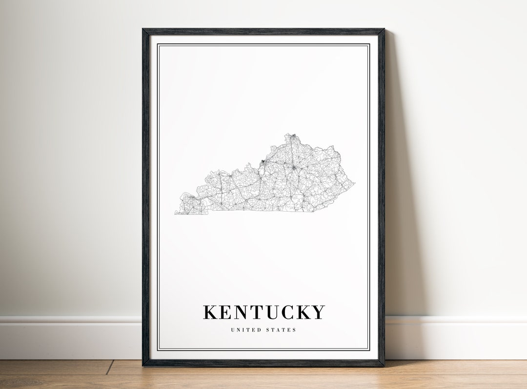 Kentucky Map Print, Kentucky State Map Poster, Kentucky Printable Map ...