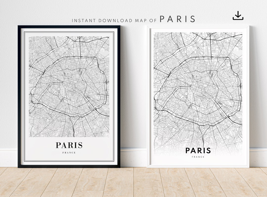Paris Map Print, Paris Map Poster, Download Printable Paris Map ...