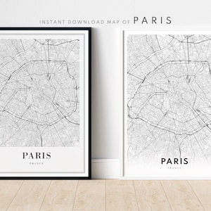 Paris Map Print, Paris Map Poster, Download Printable Paris Map ...
