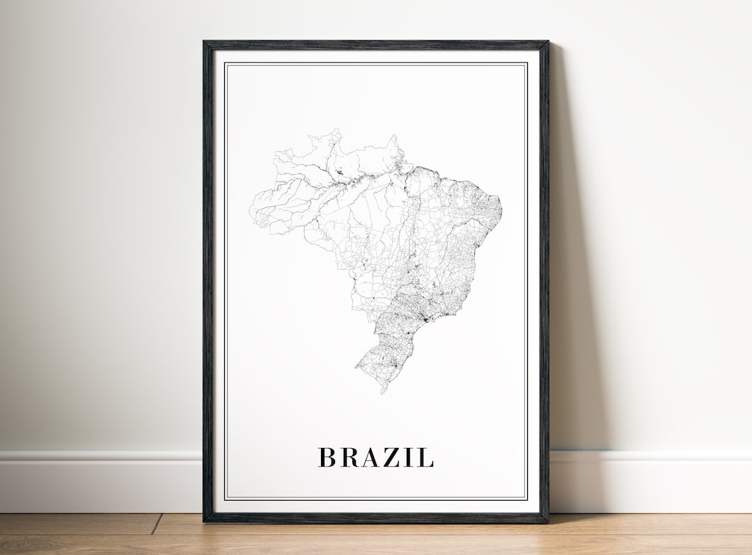 Brazil Map Print Download Brazil Map Poster Printable Brazil Map ...