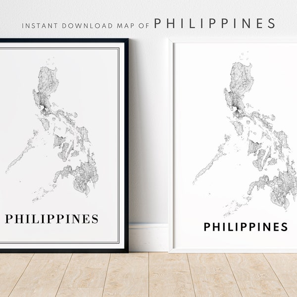 Printable Map of the Philippines - Etsy Canada