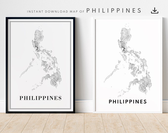 Philippines Map Watercolor Illustration Filipino Manila Luzon Islands ...