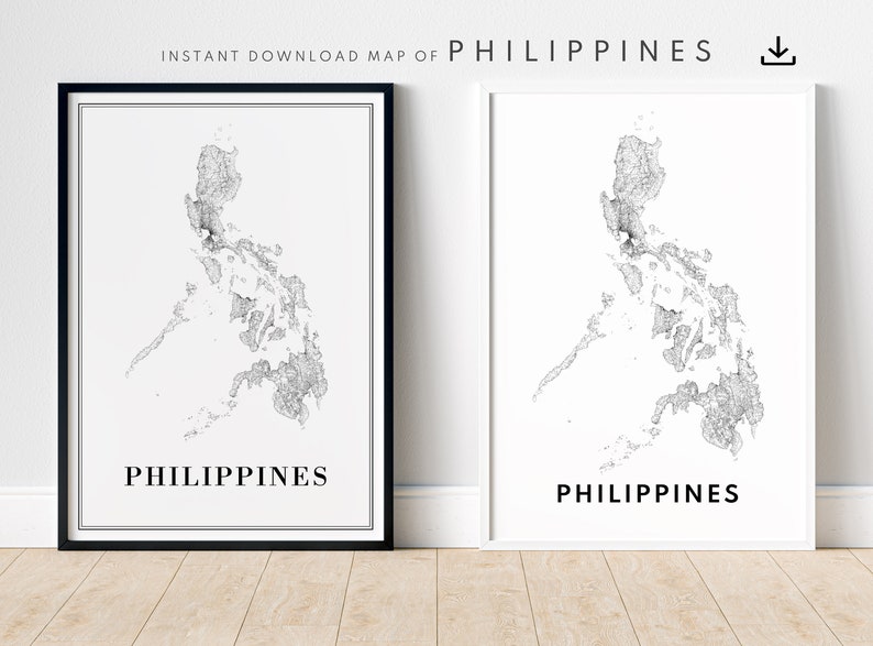 Philippines Map Print Download Philippines Map Poster - Etsy