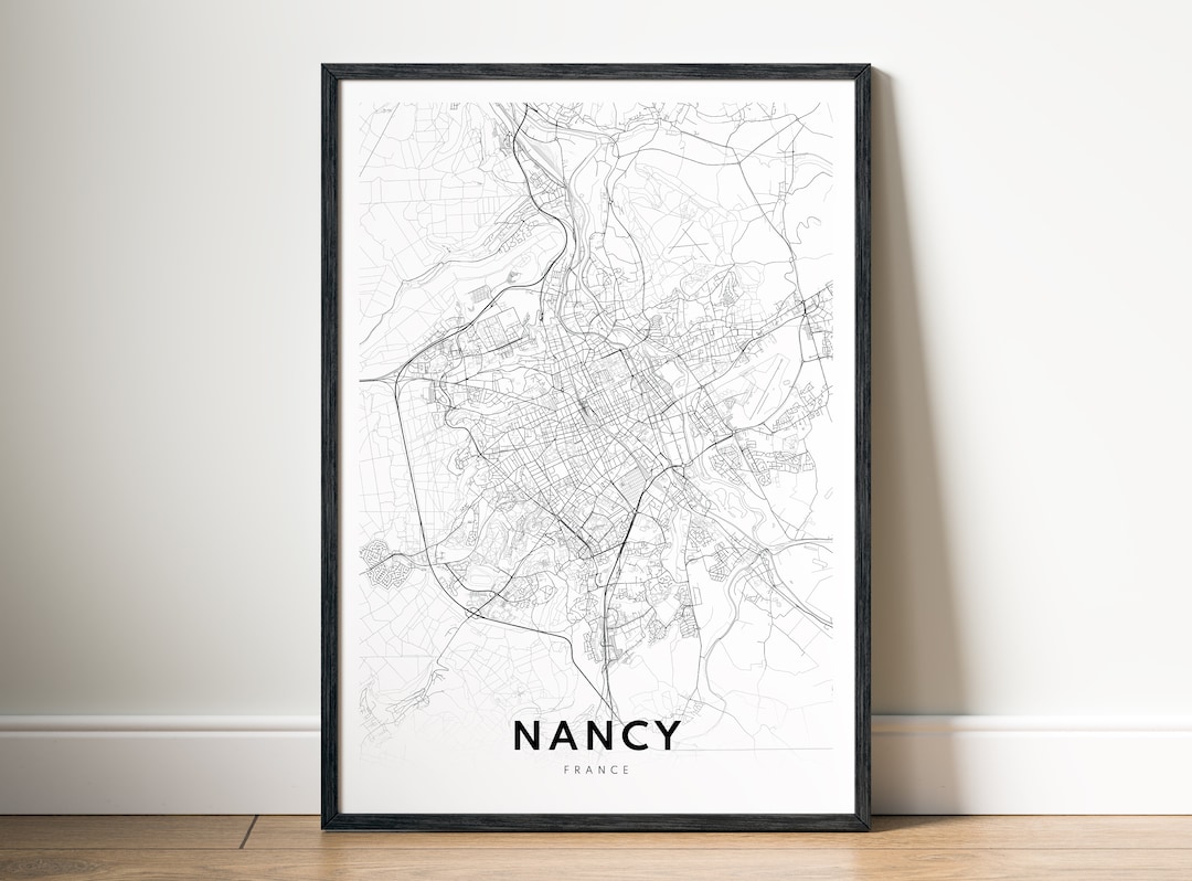 Nancy Mapa Imprimir Descarga Instantánea Nancy Francia Cartel Mapa ...