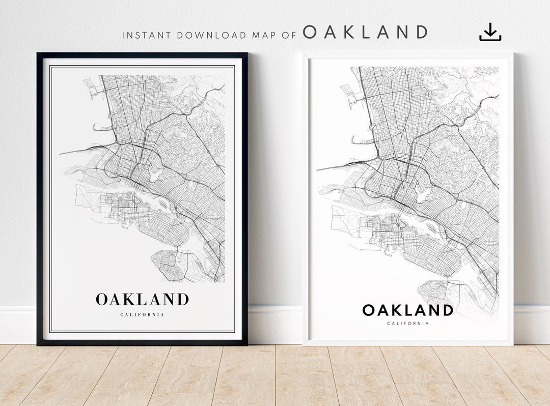 Instant Download Oakland California Map Print Oakland Poster Digital ...