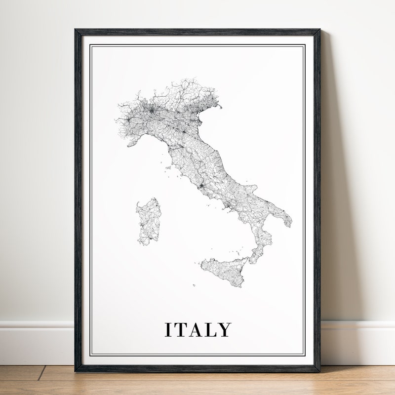 Maps of Italy Wall Art - Etsy