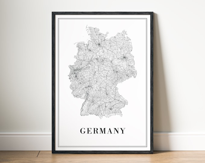 Germany Printable Political Map Detailed DIGITAL Mapping with Cities ...