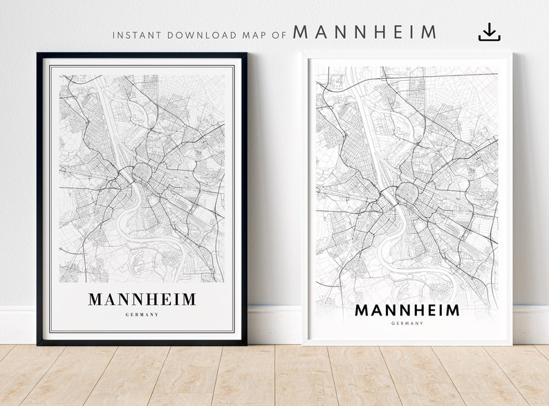 Mannheim Map Print, Mannheim Germany Map Poster, Mannheim Printable Map ...