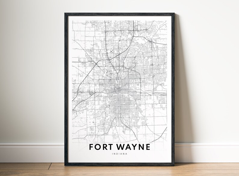 Instant Download Fort Wayne Indiana Map Print Fort Wayne Poster Digital ...