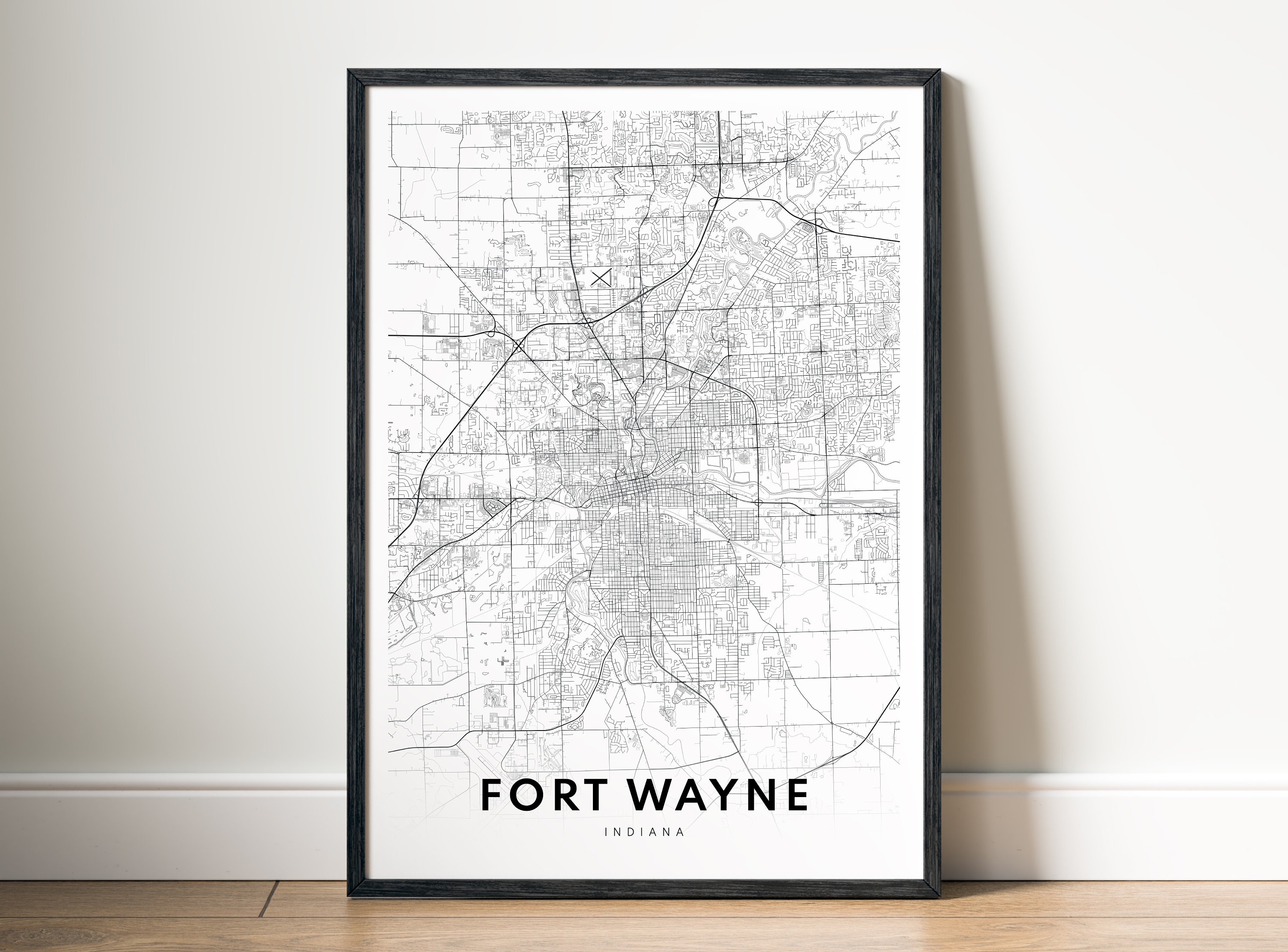 Instant Download Fort Wayne Indiana Map Print Fort Wayne - Etsy