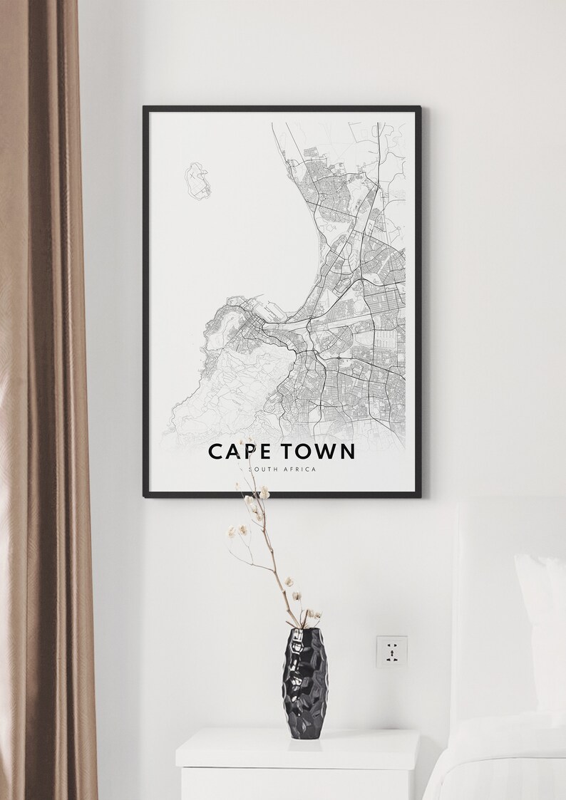 Cape Town Map Print Cape Town Map Poster Download Printable - Etsy UK