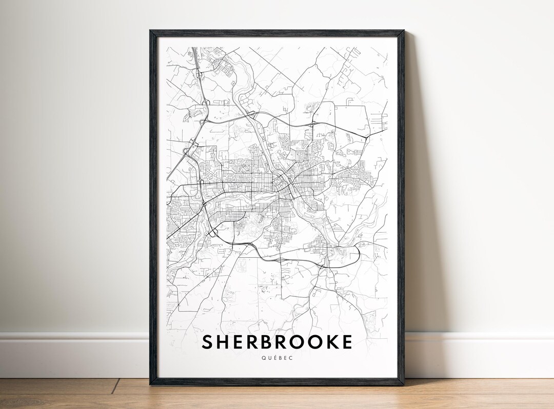 Sherbrooke Map Poster Digital Download Sherbrooke Québec Map Printable ...