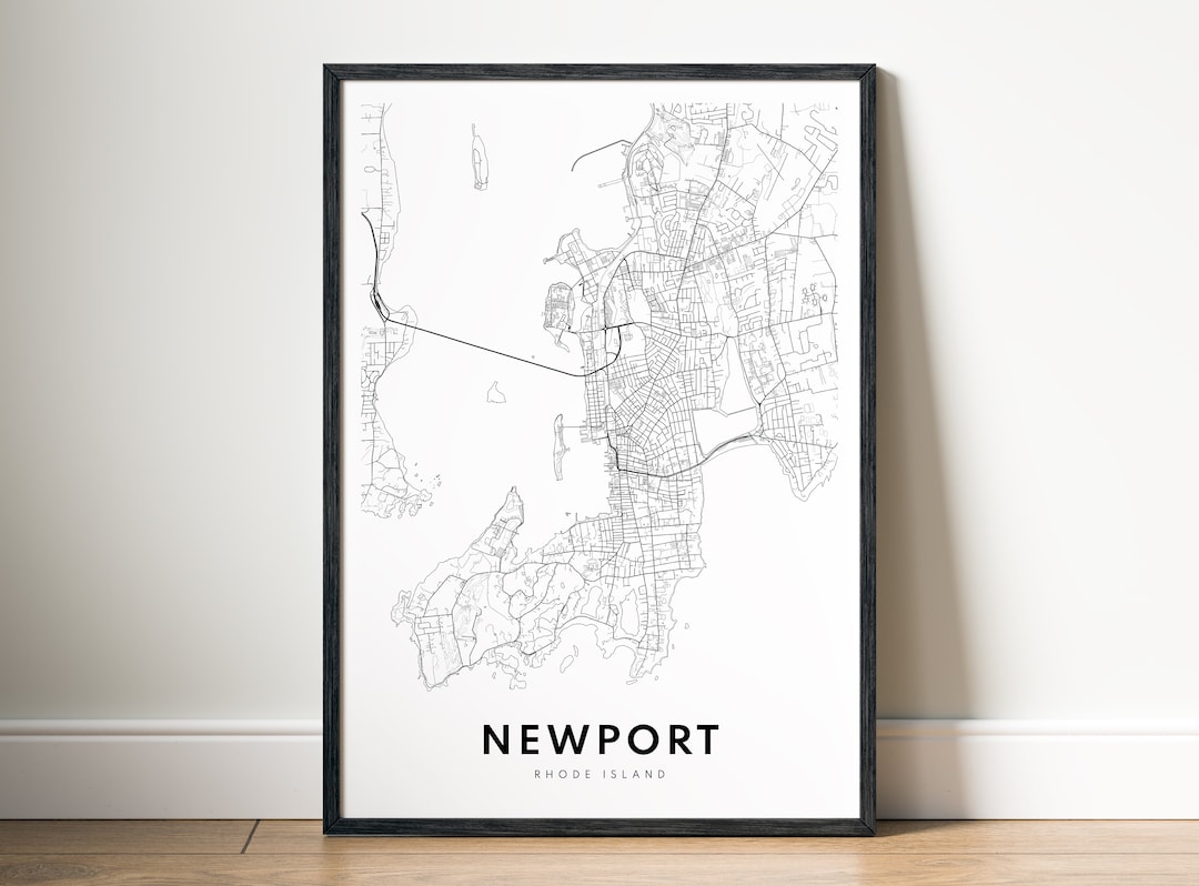 Newport Rhode Island Map Print Newport Poster Download Newport ...