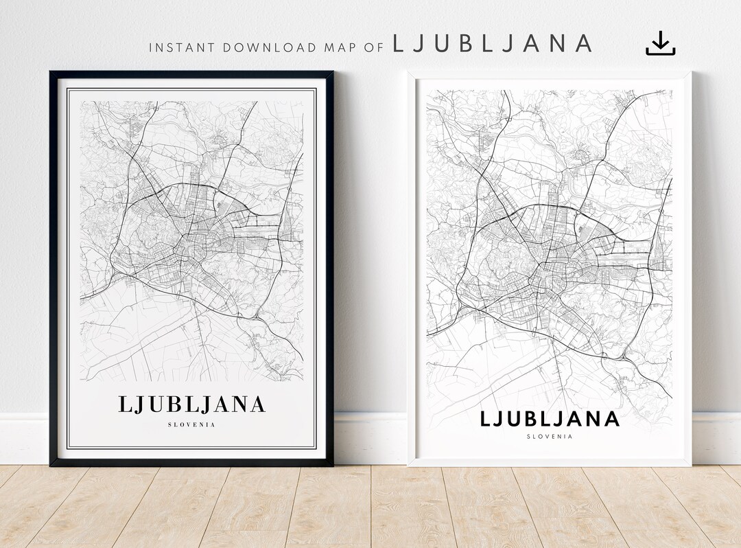 Ljubljana Map Print Ljubljana Slovenia Map Poster Download Ljubljana ...