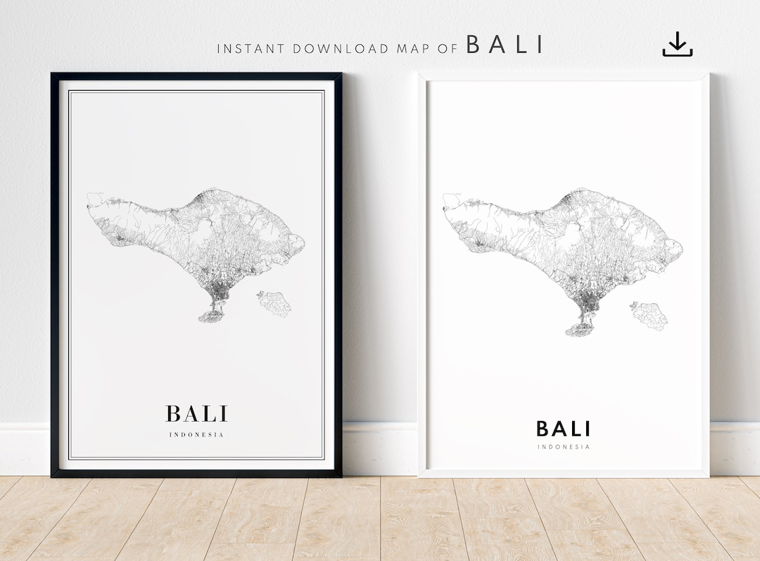 Instant Download Bali Map Print Bali Map Poster Digital Download Bali ...