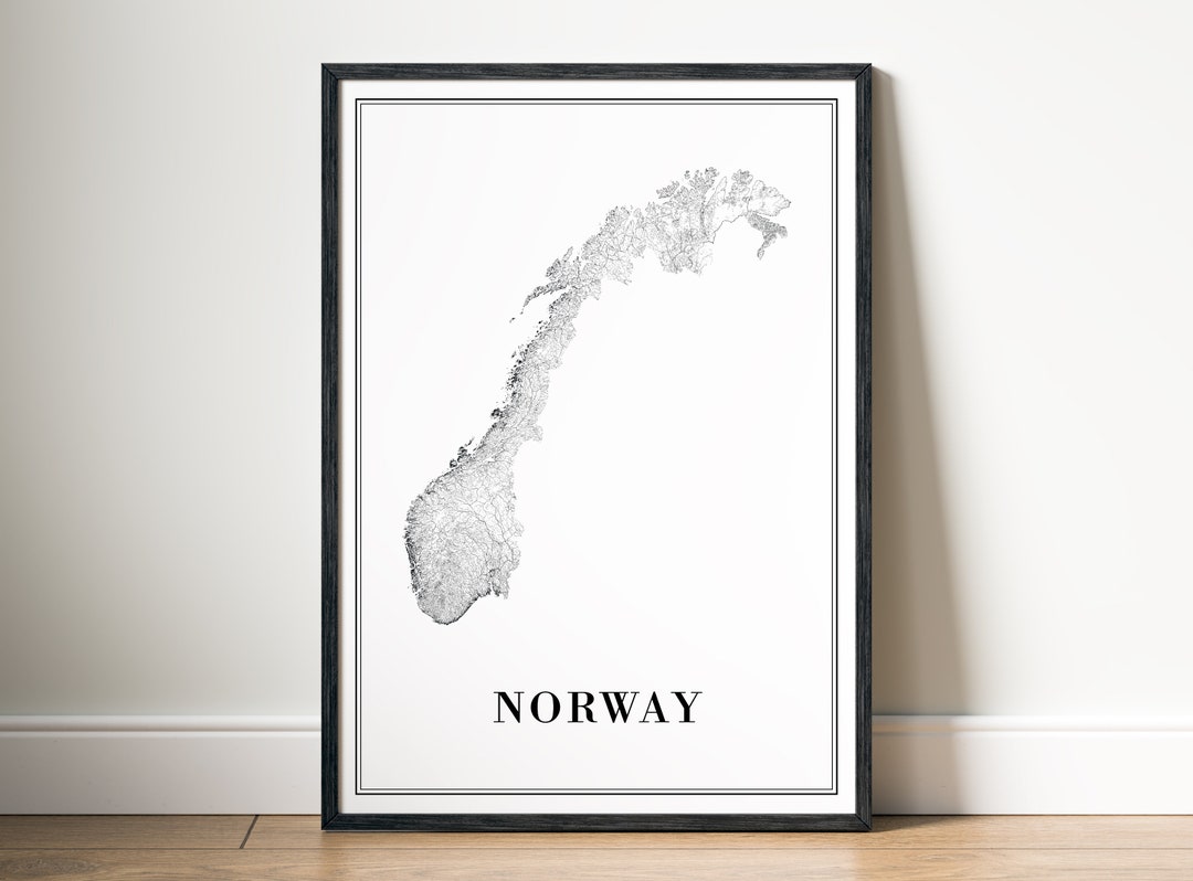 Norway Map Print Norway Map Poster Download Norway Printable Digital ...