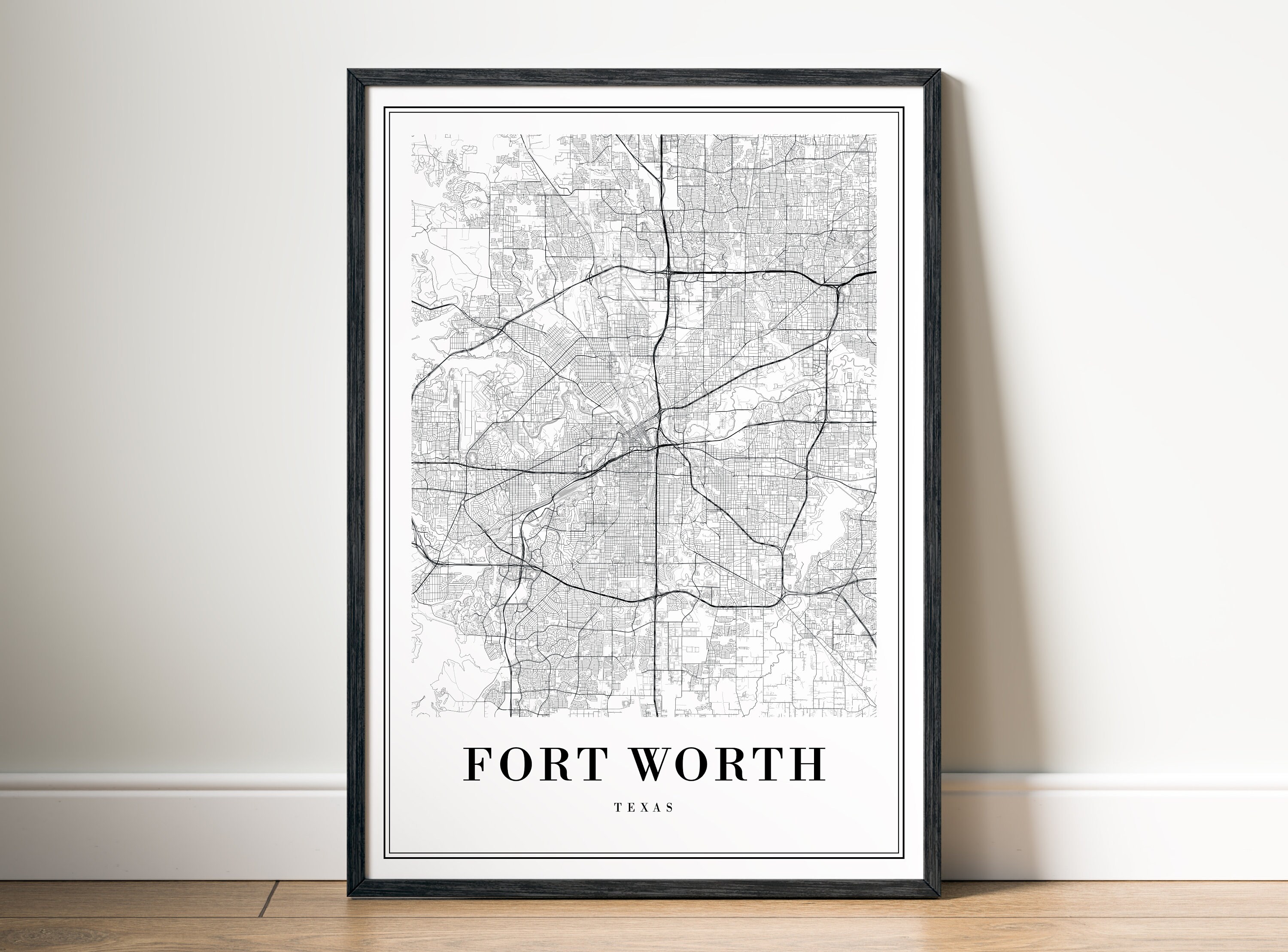 Instant Download Fort Worth Texas Map Print Fort Worth Poster Digital ...