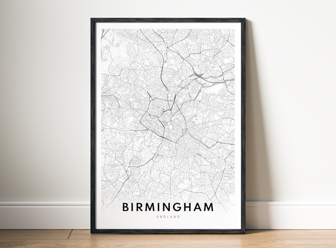 Birmingham Map Print Download Birmingham England Map Poster Birmingham ...