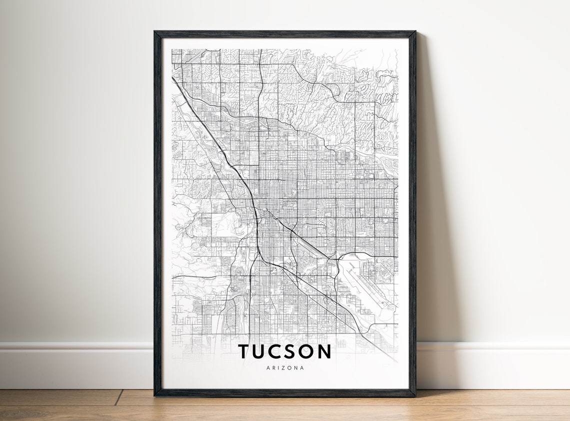Tucson Arizona Map Print Tucson Poster Digital Map Tucson Printable ...