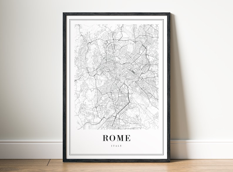 Mapa de Roma Imprimir Roma Italia Mapa Cartel Descargar Roma Mapa ...