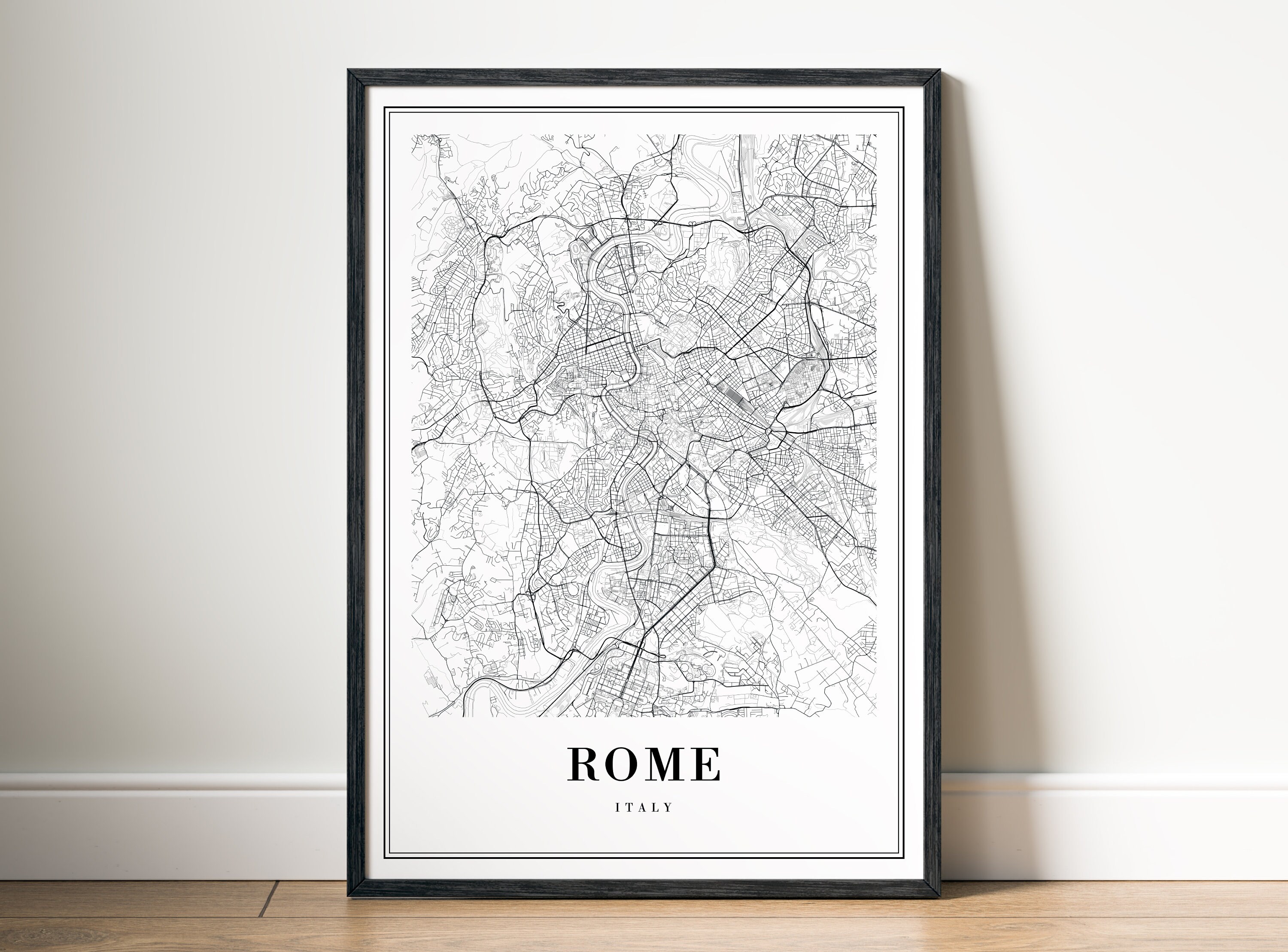 Mapa de Roma Imprimir Roma Italia Mapa Cartel Descargar Roma Mapa ...