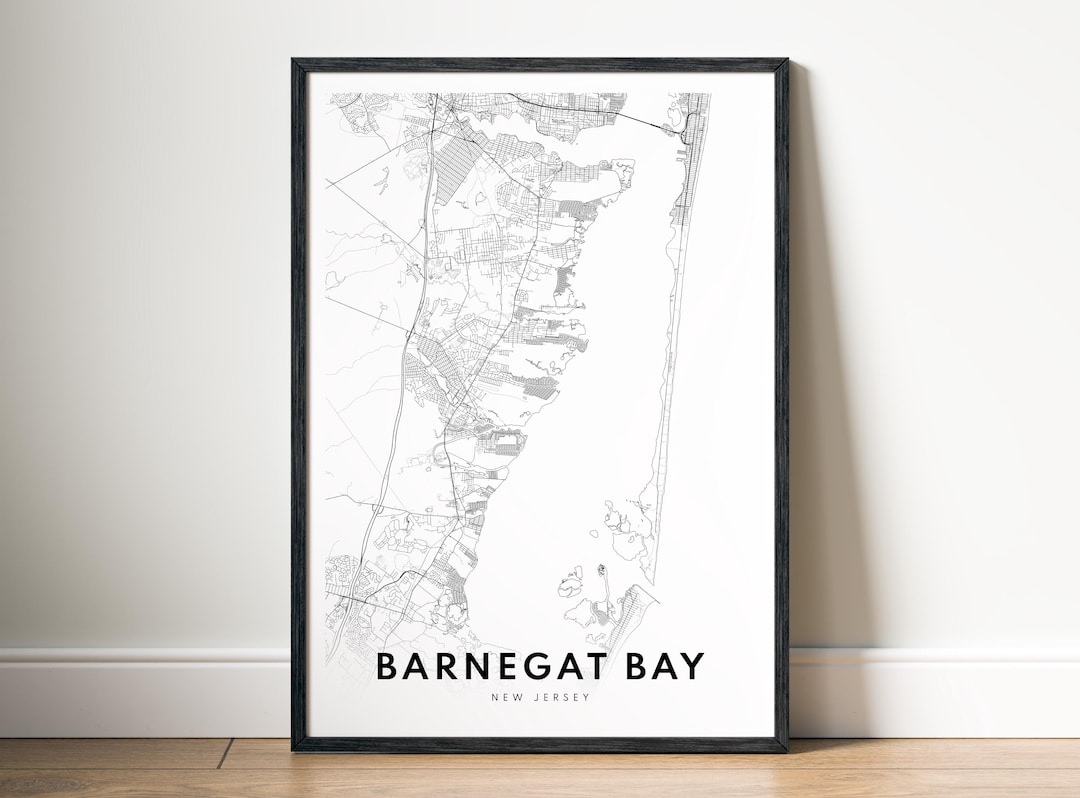 Barnegat Bay NJ Map Print Barnegat Bay New Jersey Map Poster Download ...
