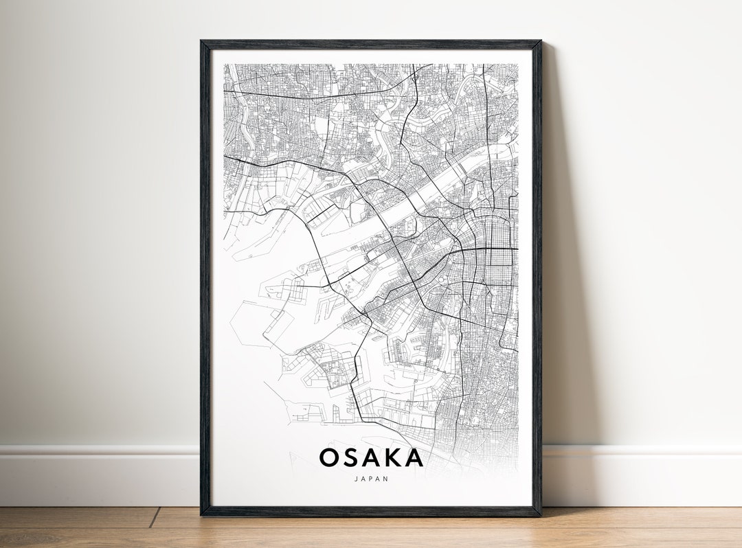 Instant Download Osaka Map Print Osaka Japan Map Poster Download Osaka ...