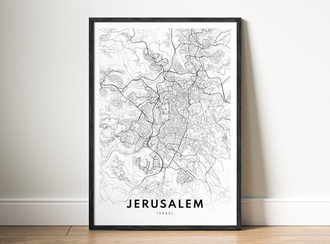 Printable Map Jerusalem, Jerusalem Israel Map Poster, Digital Download ...