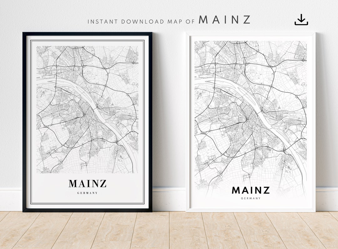 Mainz Map Print Instant Download Mainz Germany Poster Digital Map Mainz ...