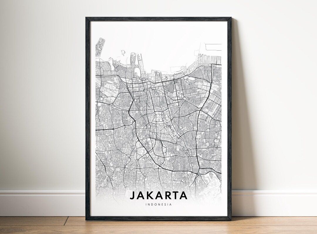 Jakarta Indonesia Map Poster Digital Download Jakarta Map Printable ...