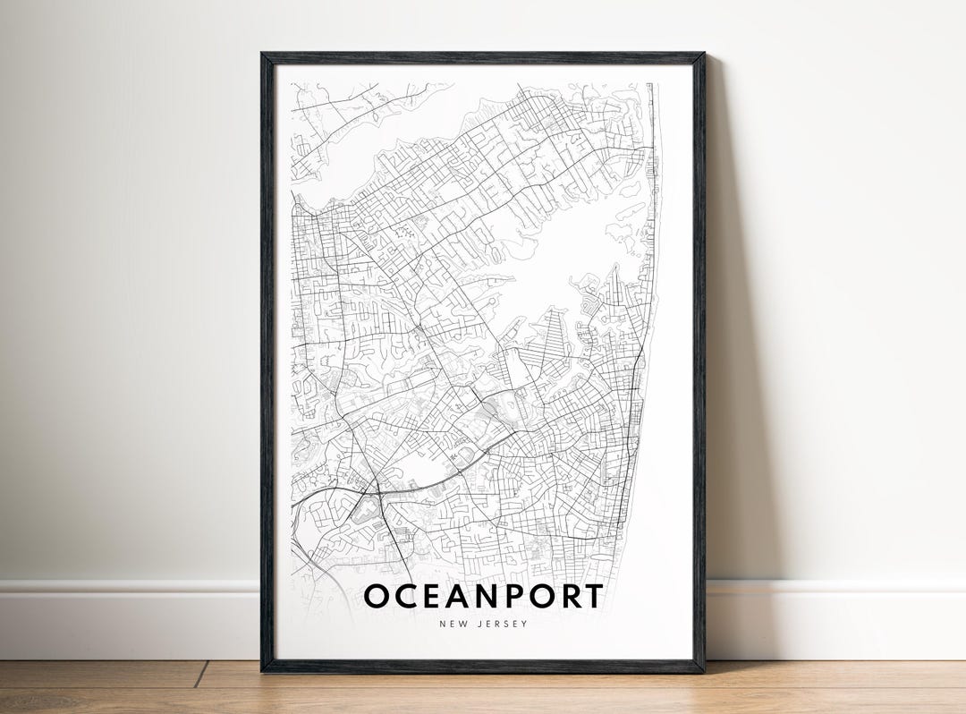Oceanport NJ Map Print Digital Download Oceanport New Jersey Map Poster ...