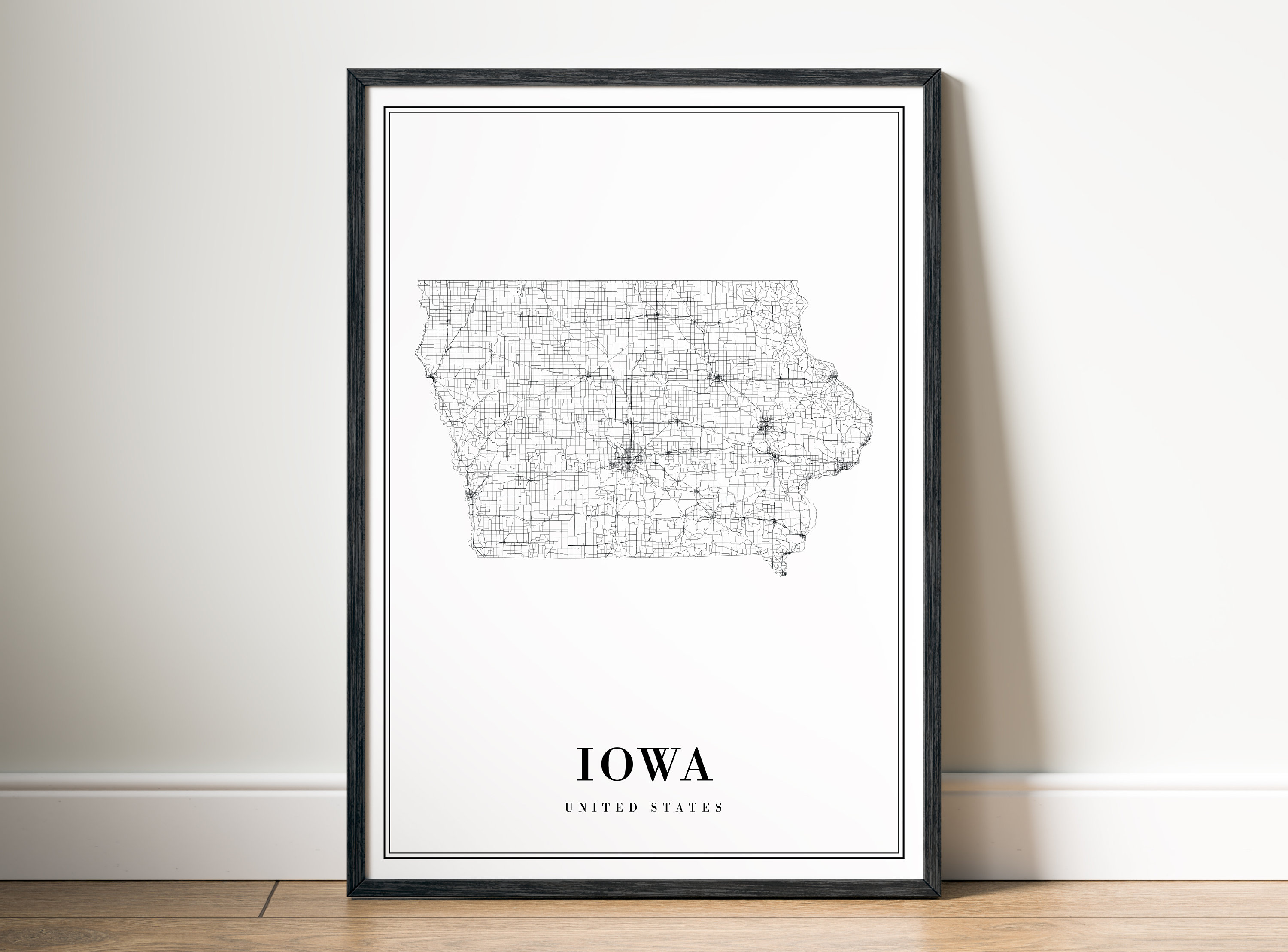 Iowa State Map Print Download Iowa Map Poster Iowa Printable - Etsy