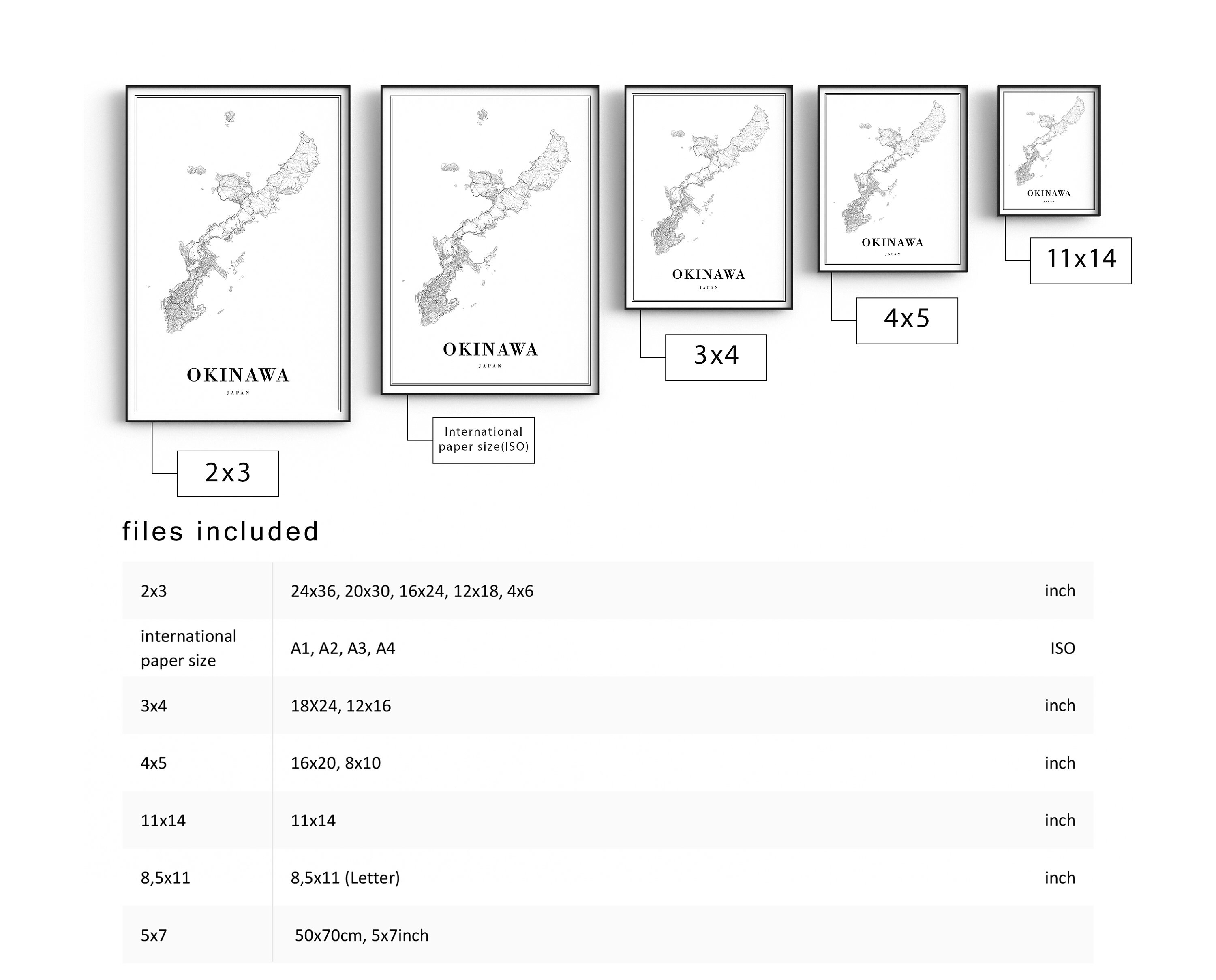 Okinawa Map Print Okinawa Map Poster Download Printable Okinawa Map ...