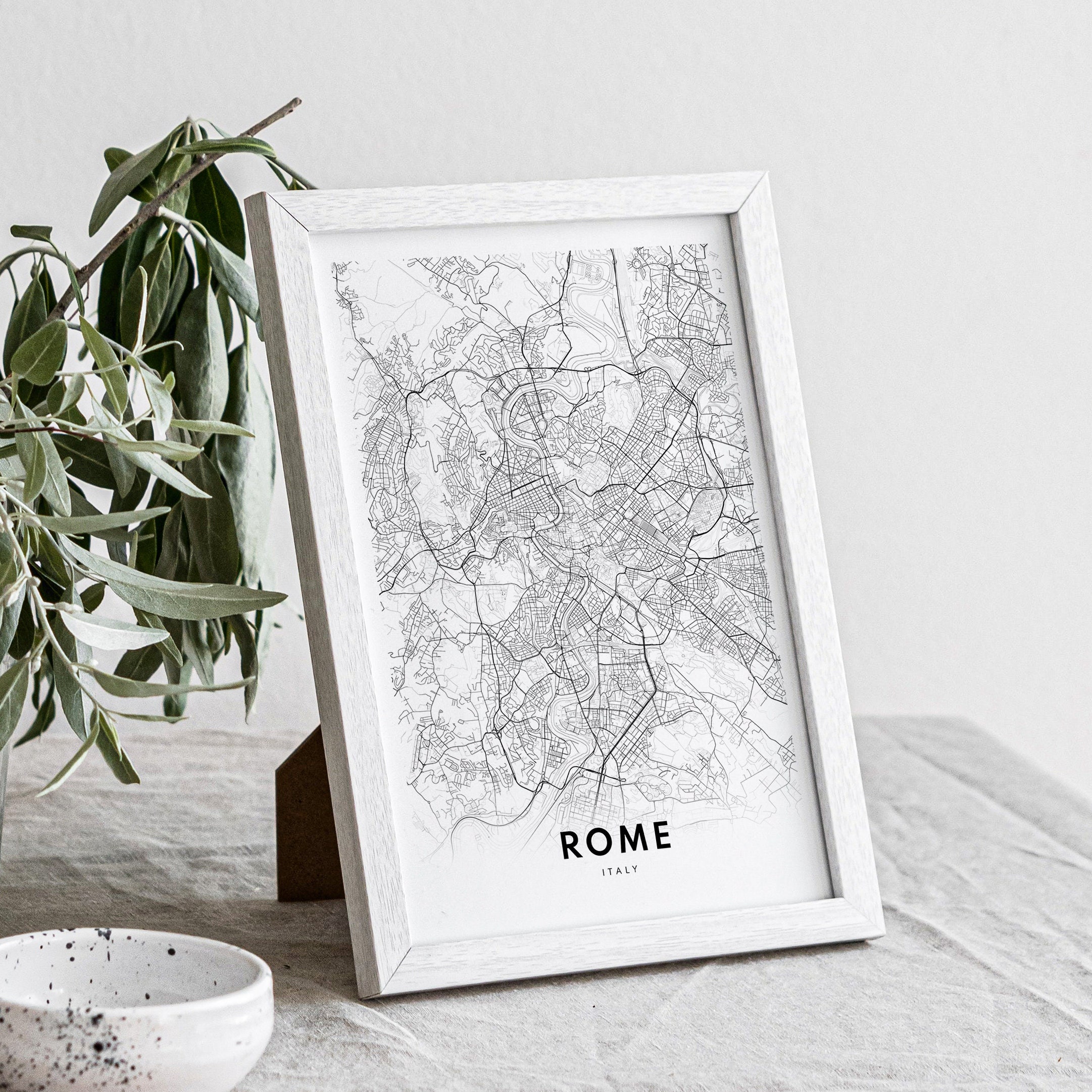 Mapa de Roma Imprimir Roma Italia Mapa Cartel Descargar Roma Mapa ...