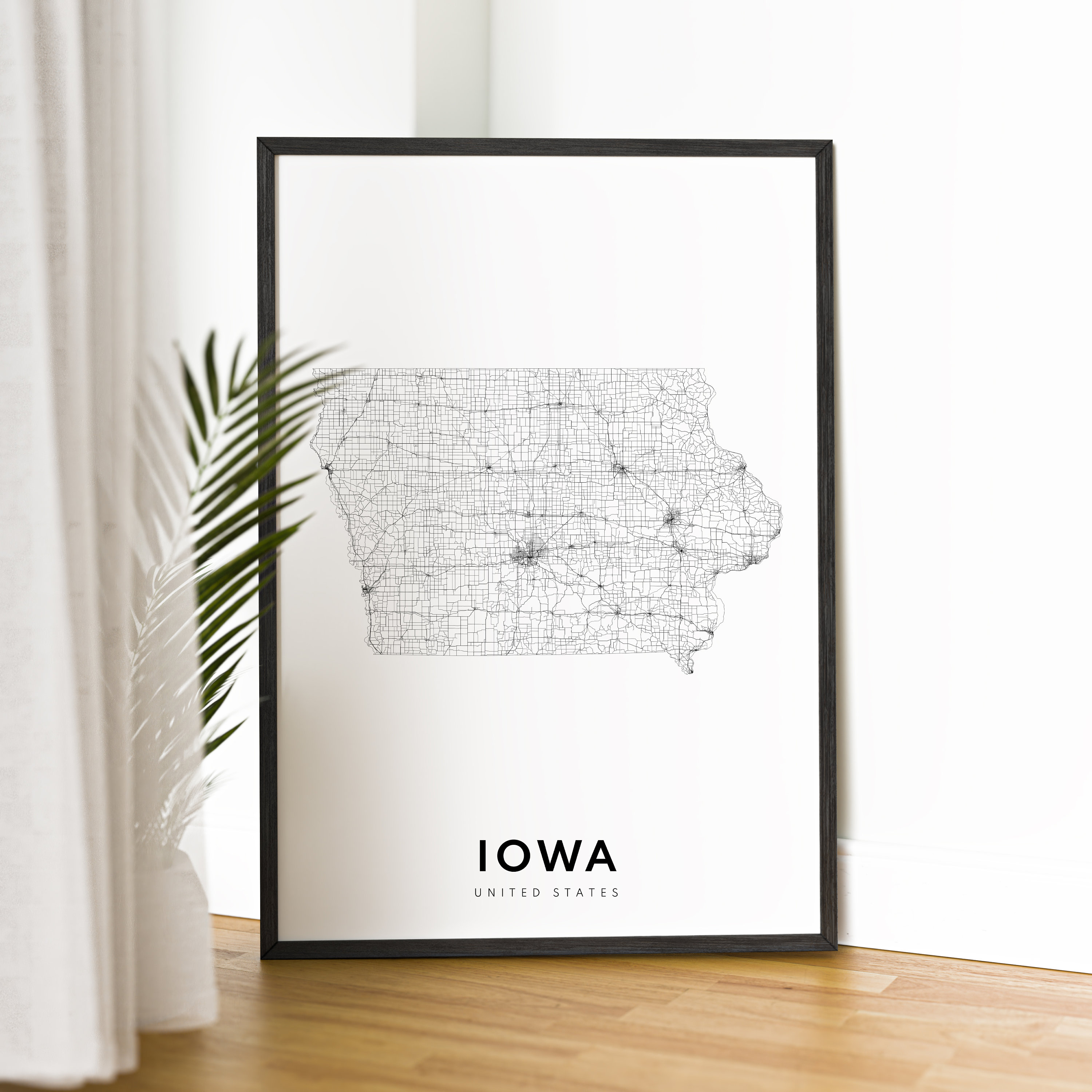 Iowa State Map Print Download Iowa Map Poster Iowa Printable - Etsy