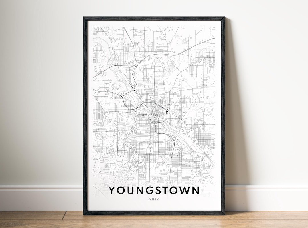 Youngstown Map Print Youngstown Ohio Map Poster Download Youngstown ...