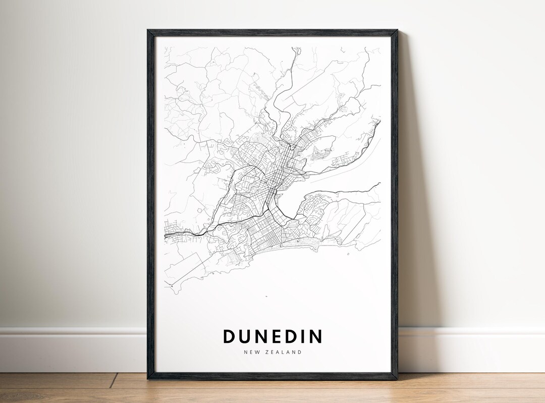 Dunedin New Zealand Map Poster, Dunedin NZ Map Print, Digital Download ...