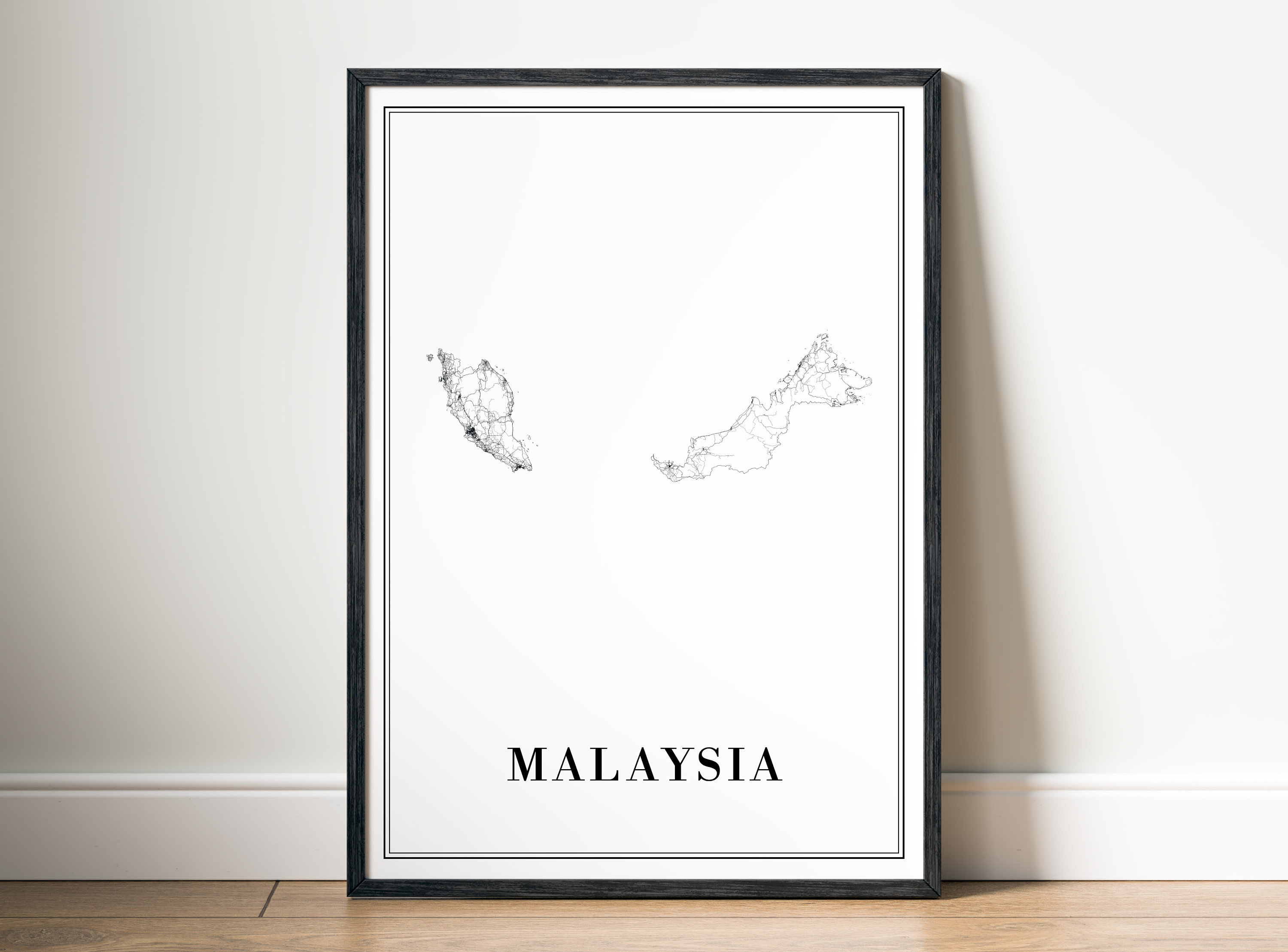 Instant Download Malaysia Map Road Print Malaysia Poster Digital Map ...