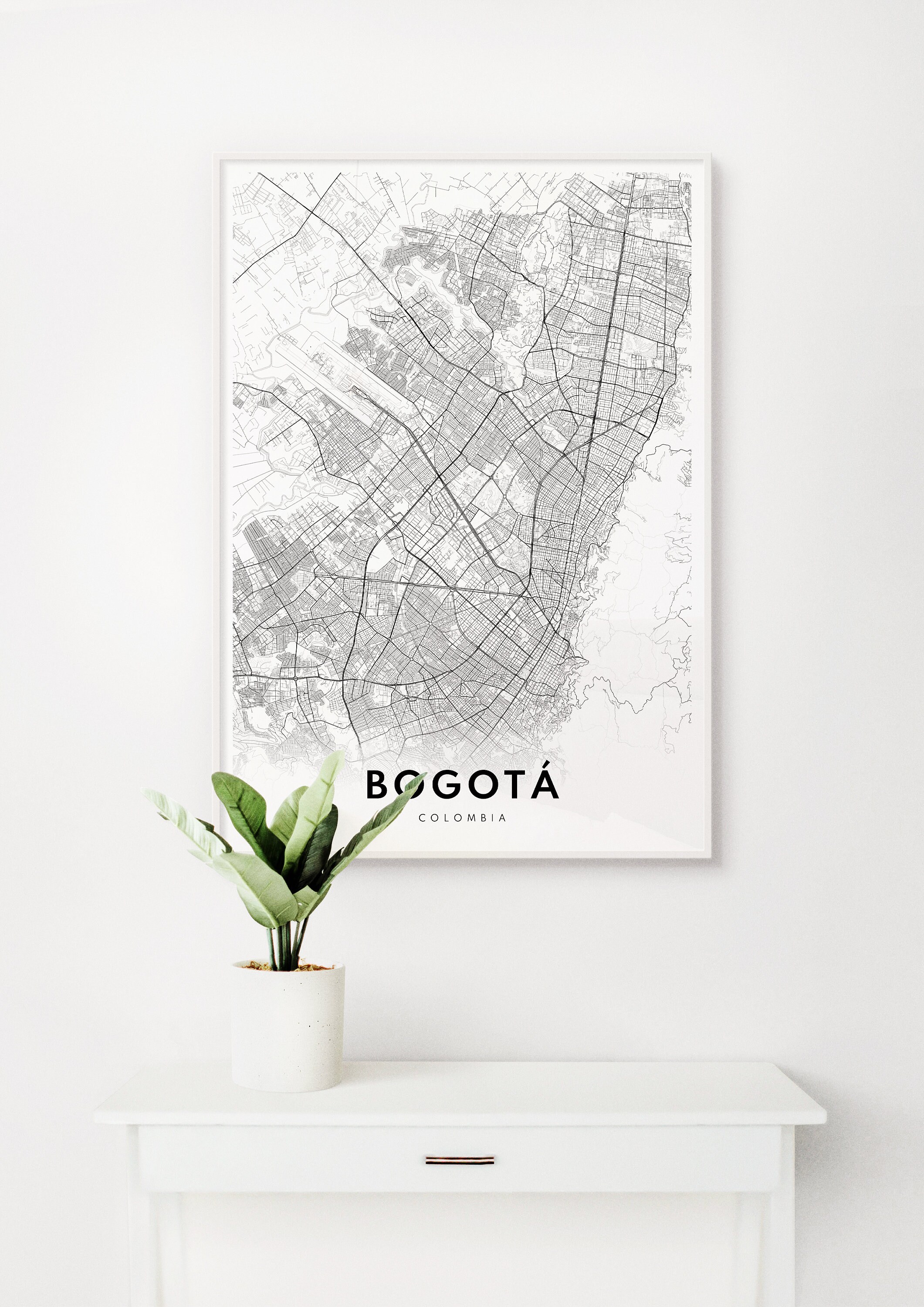 Bogota Colombia Map Print Bogota Poster Download Bogota - Etsy