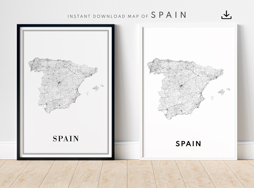 Download Spain Map Print Spain Map Poster Download Spain Printable ...